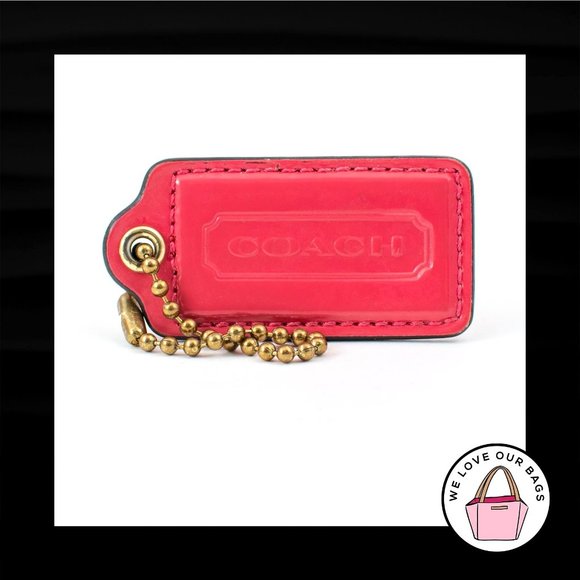 Coach | Accessories | 25 Large Coach Pink Patent Leather Brass Key Fob ...